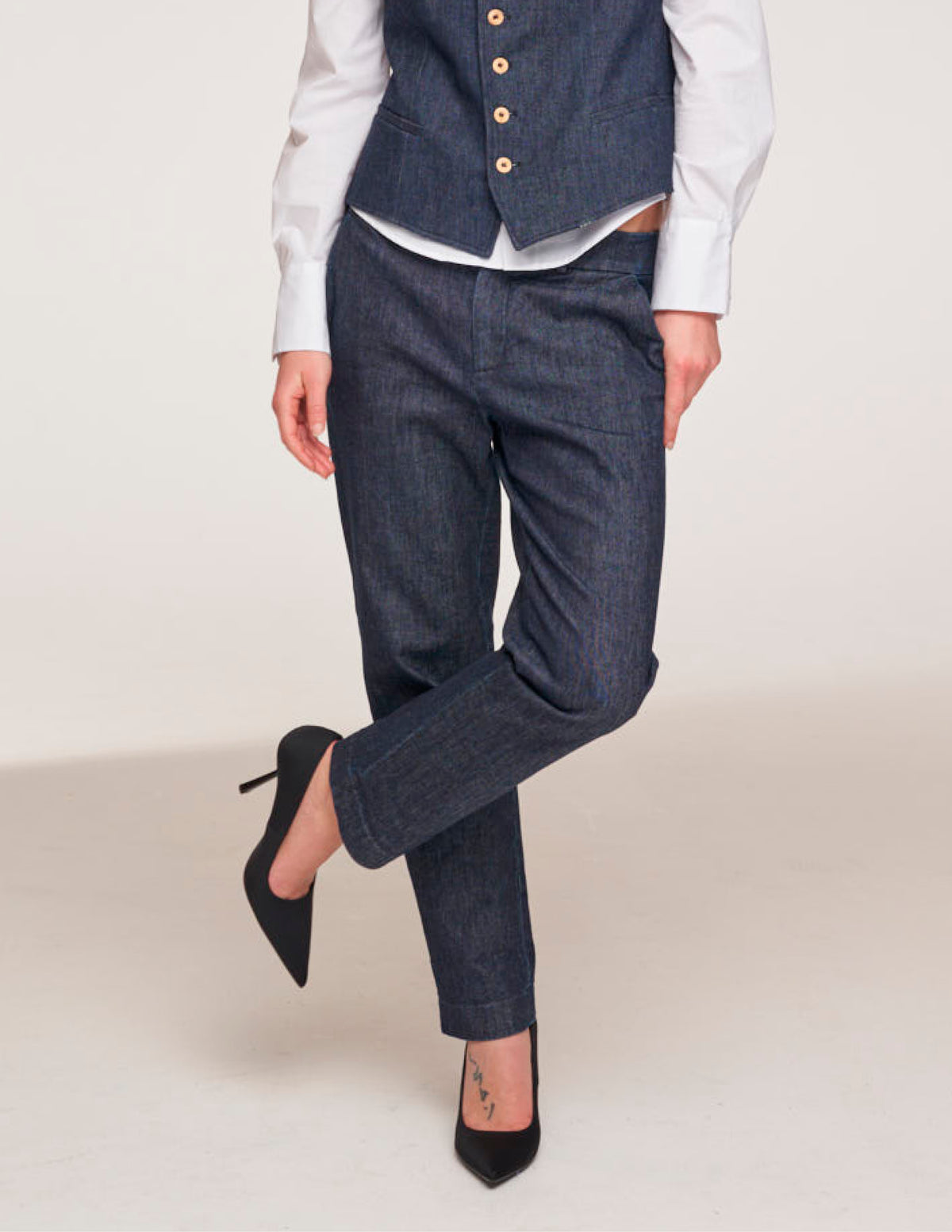 GEORGE Pants Denim Blue | the Blue suit